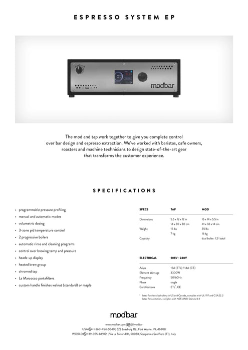 Modbar Espresso AV Under-Counter Espresso Machine — ALMENHAZ COFFEE ...