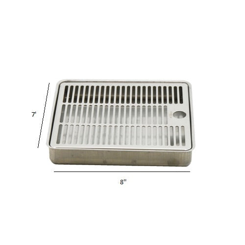8″ x 7″ Recessed / Over Counter Drip Tray – Brushed Stainless – Withou ...