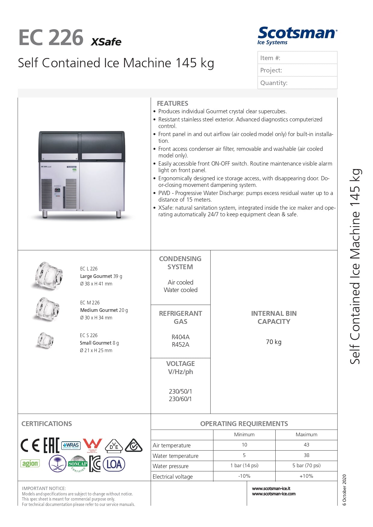 Scotsman ECM226 AS 150kg Ice Maker – ALMENHAZ COFFEE SUPPLIES L.L.C